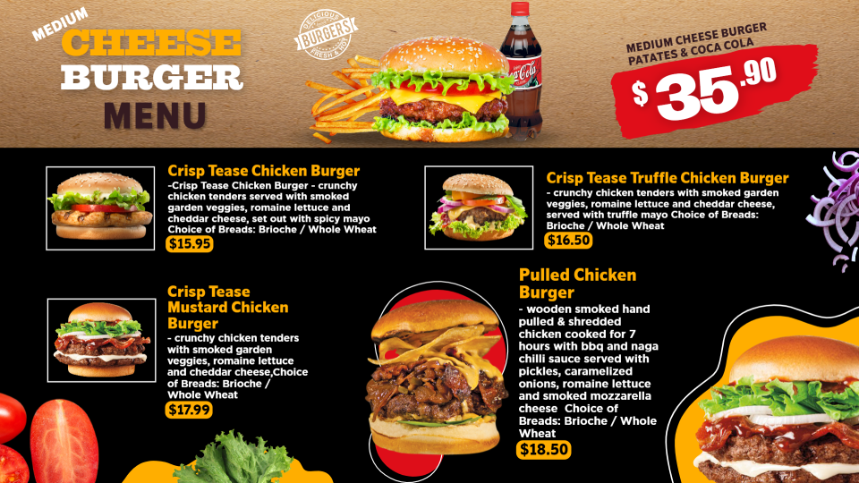 Custom Digital Menu Boards for Restaurant, Cafe, QSR & Fast Food