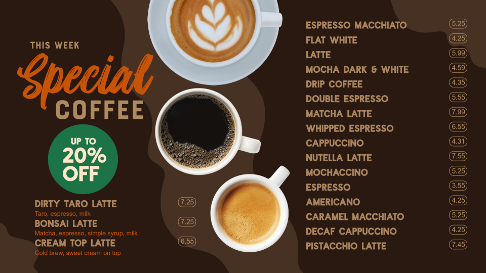 Custom Digital Menu Boards for Restaurant, Cafe, QSR & Fast Food