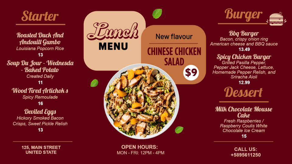Custom Digital Menu Boards for Restaurant, Cafe, QSR & Fast Food